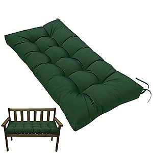 Waterproof Indoor/Outdoor Bench Cushion, Swing Cushion, Thicken Patio Bench Rocking Seat Pad for Lounger Garden Patio Lounger Bench,Wicker Loveseat Settee (Green)