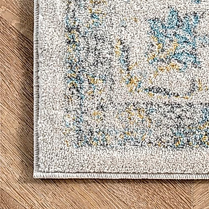 nuLOOM Paisley Verona Vintage Persian Area Rug, 6' 7" x 9' Oval, Blue