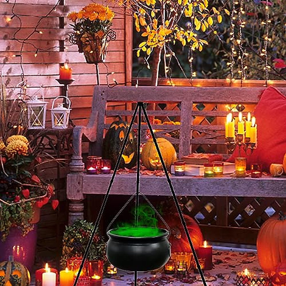 Witches Cauldron Halloween Decorations Large Witches Cauldron on Tripod with Lights Halloween Decorations Black Witch Decor for Home Outdoor Indoor Yard Halloween Props Witch Cauldron Pot