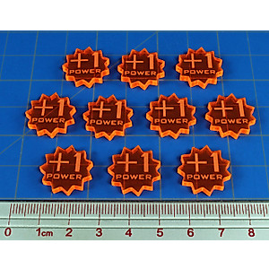 LITKO +1 Power Tokens Compatible with KeyForge Card Game, Fluorescent Orange (10)
