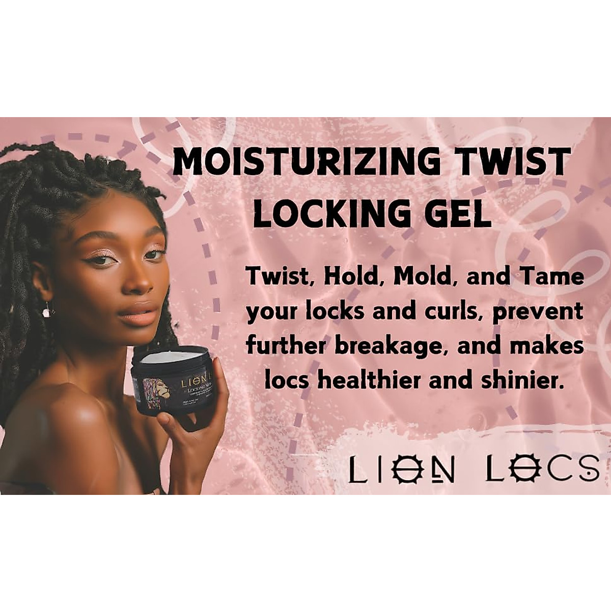 Lion Locs Hair Locking Dreads Moisturizer for Dreadlocks, Locks, Microlocs, Interlocks, Braids, Fauxlocs, Sisterlocks | - Large Container Residue and Build-Up Free (8oz) (Regular)
