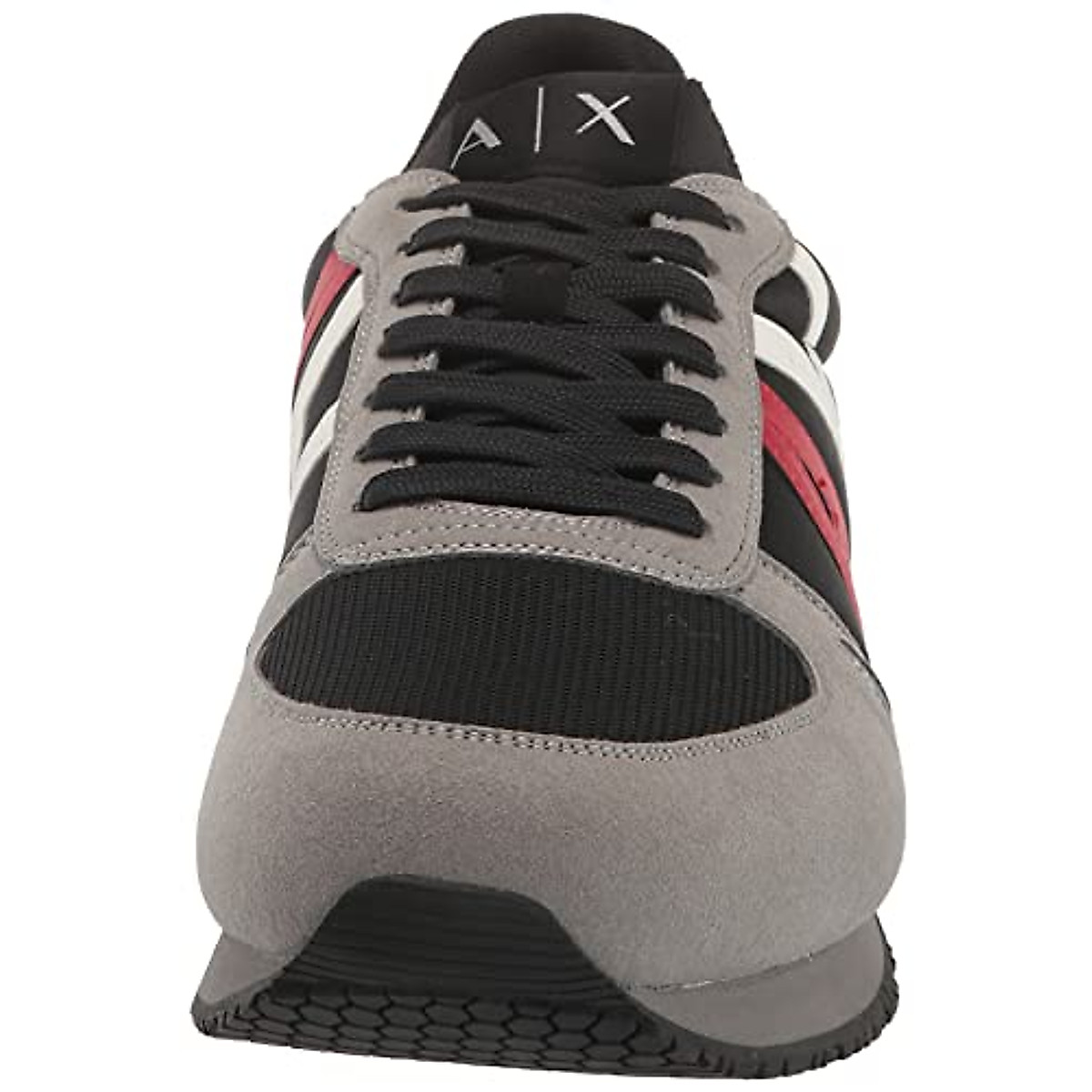 A | X ARMANI EXCHANGE Men's Retro Trainer Sneaker, Shark + Black, 10