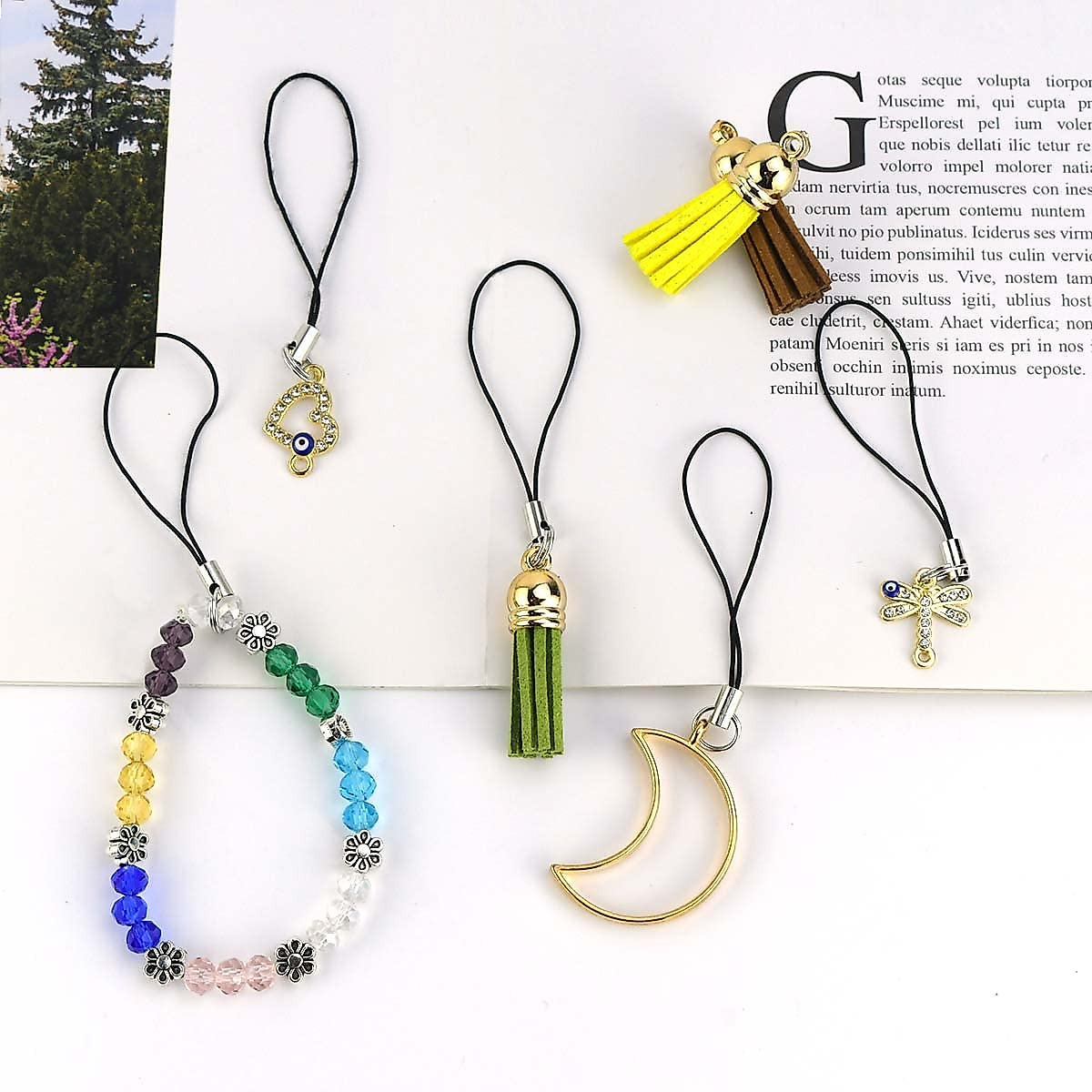 100 Pieces Lanyard Phone Ring Strap for Cellphone Mobile Lariat Lanyard Cell Phone Split Ring Strap Charm Cords with Silver Tone Split Ring for Mobile USB Flash Drive MP3 Keychain Keyring DIY (Black)