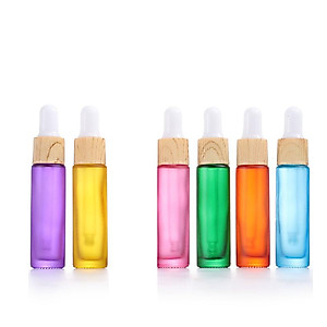 YORROR 10 Pack 10ml Frosted Thick Glass Essential Oil Dropper Bottle,Empty Refillable Dropper Bottle With Glass Eye Dropper for Massage Oils,Aromatherapy,Perfume,Cosmetic Liquid(Pink)