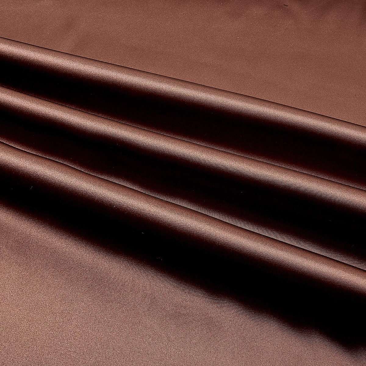 Silky Satin Charmeuse Solid Chocolate, Fabric by the Yard