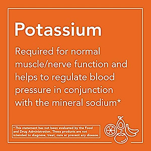 NOW Supplements, Potassium Gluconate 99mg, Easier to Swallow, Essential Mineral*, 250 Tablets