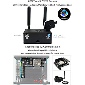 Bicool Jetson Nano Metal Case (E) /Enclosure for Jetson Nano 2GB Developer Kit with Reset and Power Buttons, Camera Holder, Compatible with Waveshare IMX219 Series Camera, Cooling Fan Fan-4010-5V