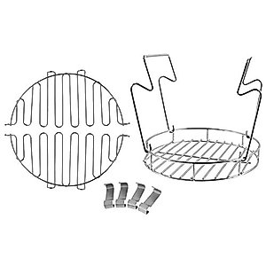 PETKAO Turkey Fryer Replacement Parts for Char Broil Big Easy Turkey Fryer Accessories & Char Broil Big Easy, Oilless Turkey Fryer, Char-Broil Bunk Bed Basket, Leg Rack & Rib Hooks, Stainless Steel