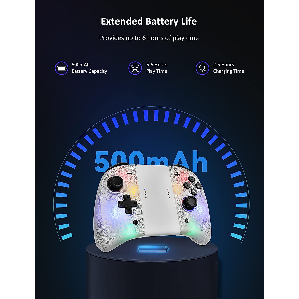 NexiGo Wireless Joypad Controller for Nintendo Switch/Switch OLED, Joypad Controller with Vibration, Turbo, Mapping and LED Light (Island Village)