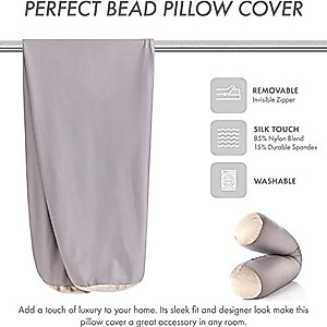 Case Only - Body Pillow Cover Stylish Silky Super Soft - 85% Spandex/ 15% Nylon, Beauty - Anti Wrinkle, Anti Aging Prevention - Breathable Pillowcase Design - Gentle on Hair Size 48 X 8, Stone Grey