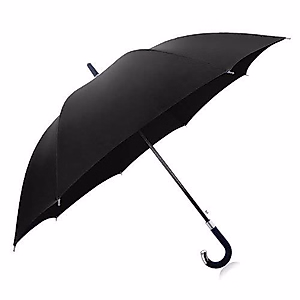 DAVEK ELITE UMBRELLA (Classic Black) - Quality Cane Umbrella with Automatic Open, Strong & Windproof