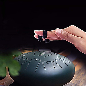 Yowin Steel Tongue Drum Finger Picks, Silicone Rubber Knocking Finger Sleeves Handpan Percussion Instrument (8 Pcs)