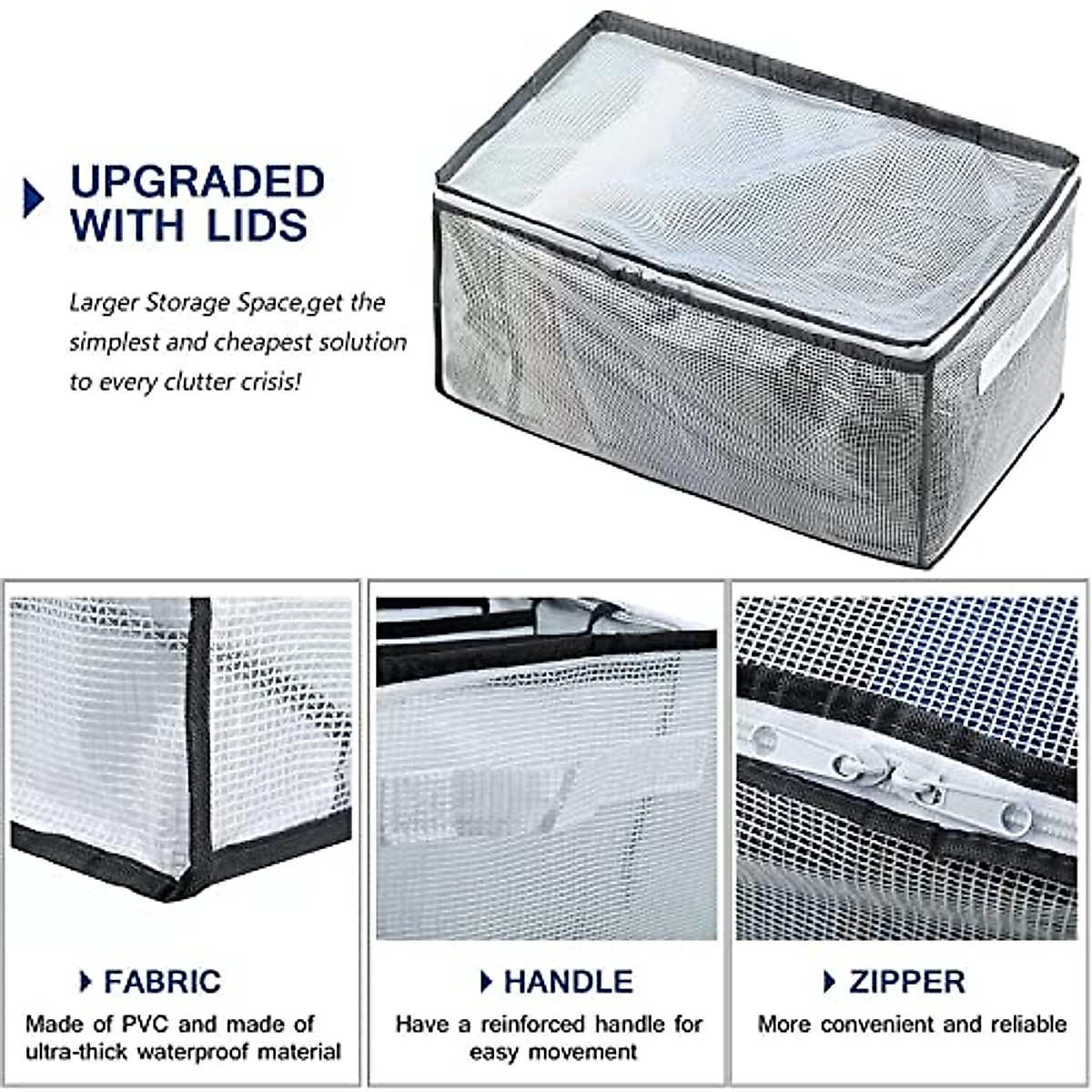 ZNNCO Wardrobe Clothes Organizer,7 Grids Foldable Visible Clothes Storage Organizer Clothes Drawer Mesh Storage Box for Jeans,T-shirt,Legging,Skirts (hGrey 2PCS)