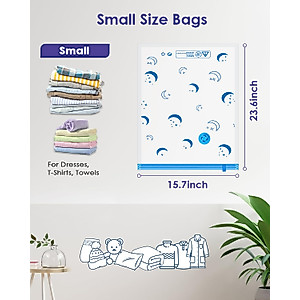 Vacuum Storage Bags, 5 Pack Large Size (32"x22") Reusable Vacuum Compression Space Saving Bag for Clothes, Mattress, Blankets, Duvets, Pillows, Comforters, Quilts, Dresses, Travel