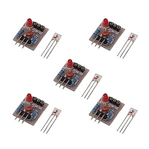 Ximimark 5Pcs Laser Sensor Module Non-Modulator Tube Laser Receiver Detection Module Relay Switch 5V for Arduino