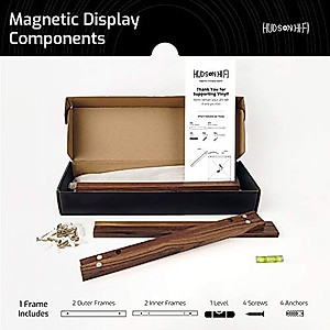 Hudson Hi-Fi Modular Vinyl Record Wall Mount Display System - 1 CT Wooden Shelves for LPs, Walnut Shelves for Wall w/ Snap - Display Shelf for Collectibles - Vinyl Records Decor & Record Holder