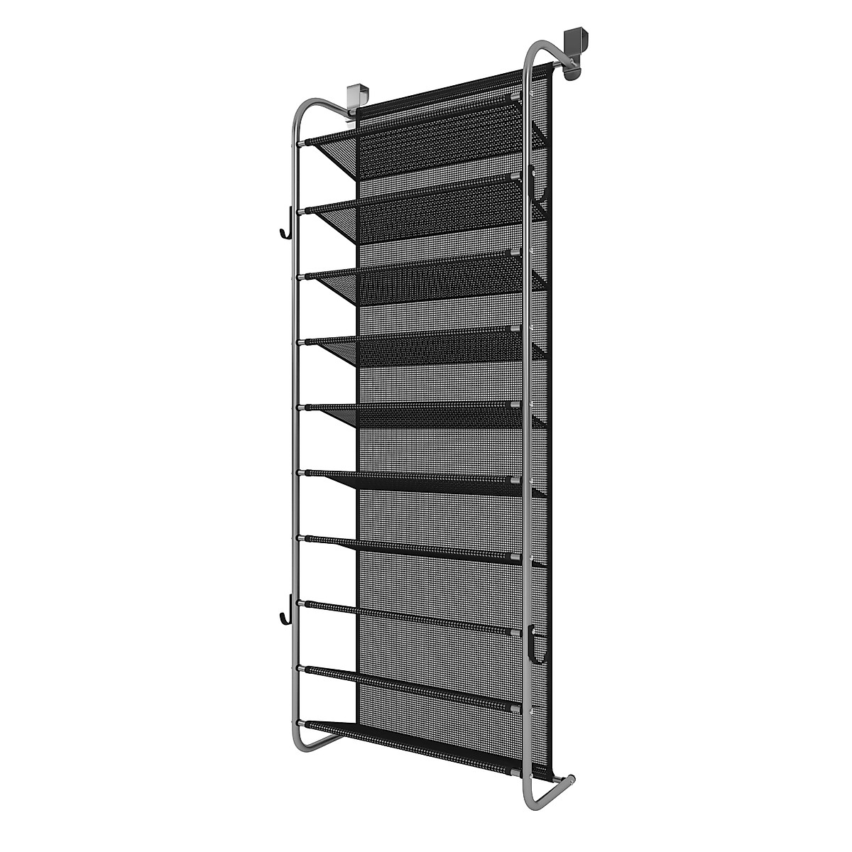 MUOU 10 Tier Shoe rack Hanging Shoe Storage the door shoe rack for Closet Pantry Over The Door Shoe Organizer Wall Floating Shelves (Gray, 10 Tier)