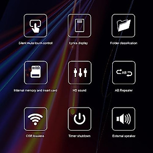 16GB MP3 Player with Bluetooth 5.0, Portable HiFi Lossless Sound, Music mp3 mp4 Player for Kids, with Dictionary FM Radio Recorder, Supports up to 128GB