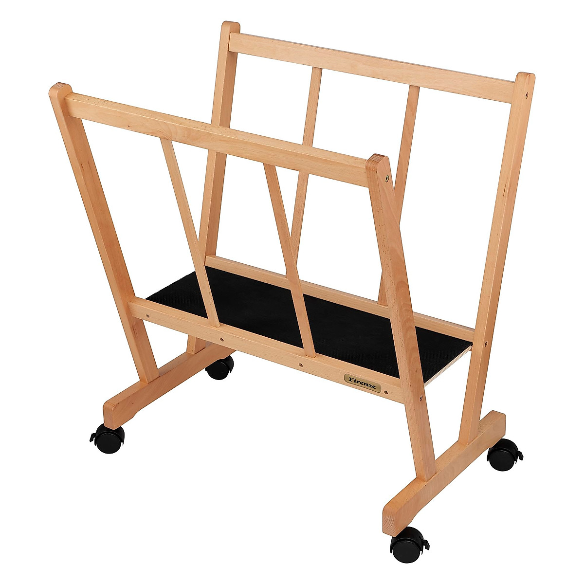 Creative Mark Firenze Wood Large Print Rack with Castors - Perfect for Display of Canvas, Art, Prints, Panels, Posters, Art Gallery Shows, Storage Rack - Natural