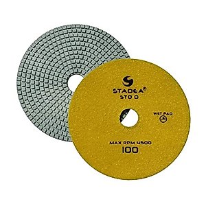 Stadea PPW252B Diamond Polishing Pad 7 Inch Grit 100 For Marble Concrete Stones Terrazzo Granite Floor Polishing