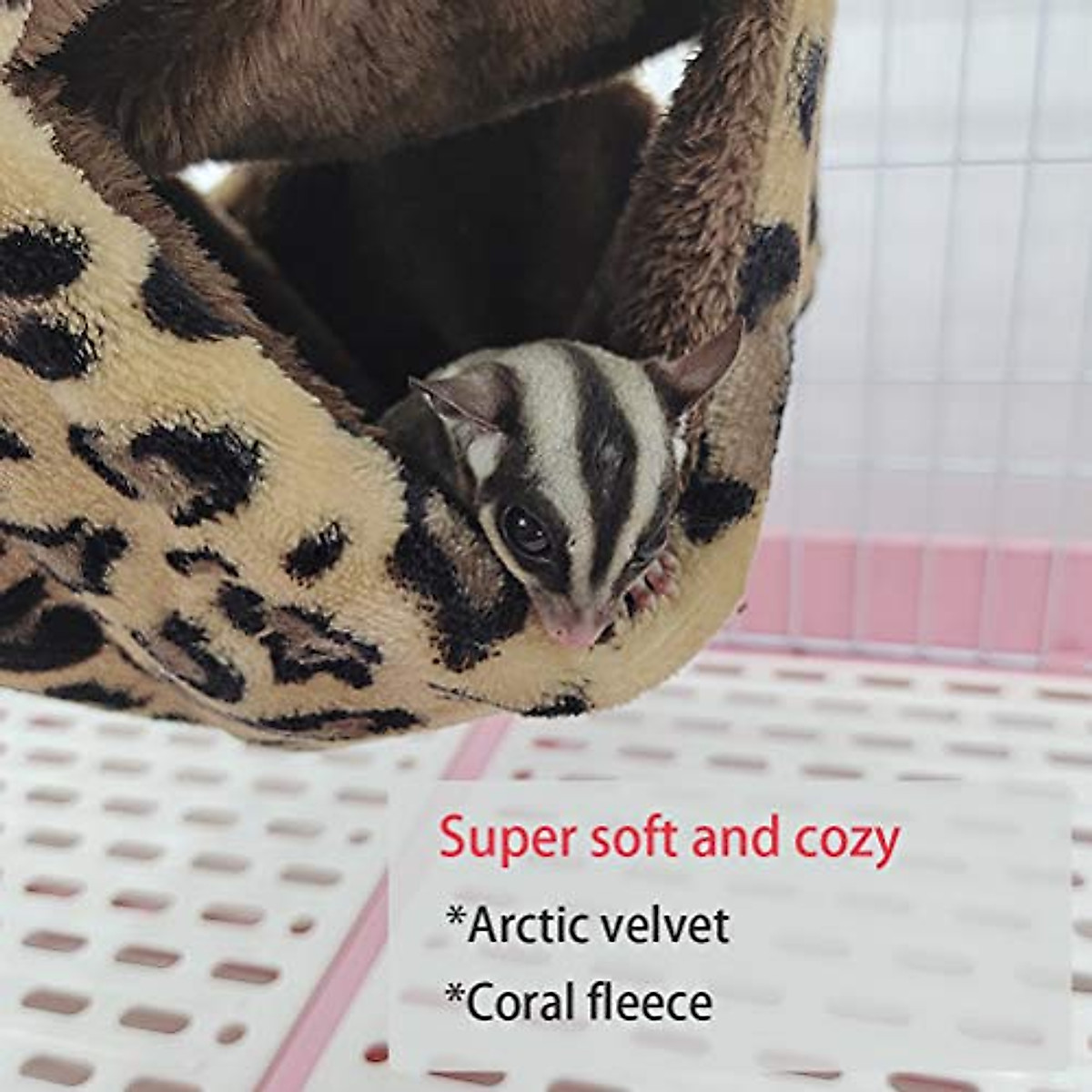 ELEpure Small Animals Hammock Guinea Pig Sugar Glider Bedding Nest Plush Hanging Bed Hideout for Ferret Chinchilla Squirrel Rat Hedgehog Gerbils Warm Playing