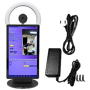All in One Live Broadcast Machine for Android 11.0, 15.6 Inch Large Screen Desktop Live Streaming Equipment with WiFi and BT 5.0, Phone Screen Casting, 4 Camera Screens (US Plug)