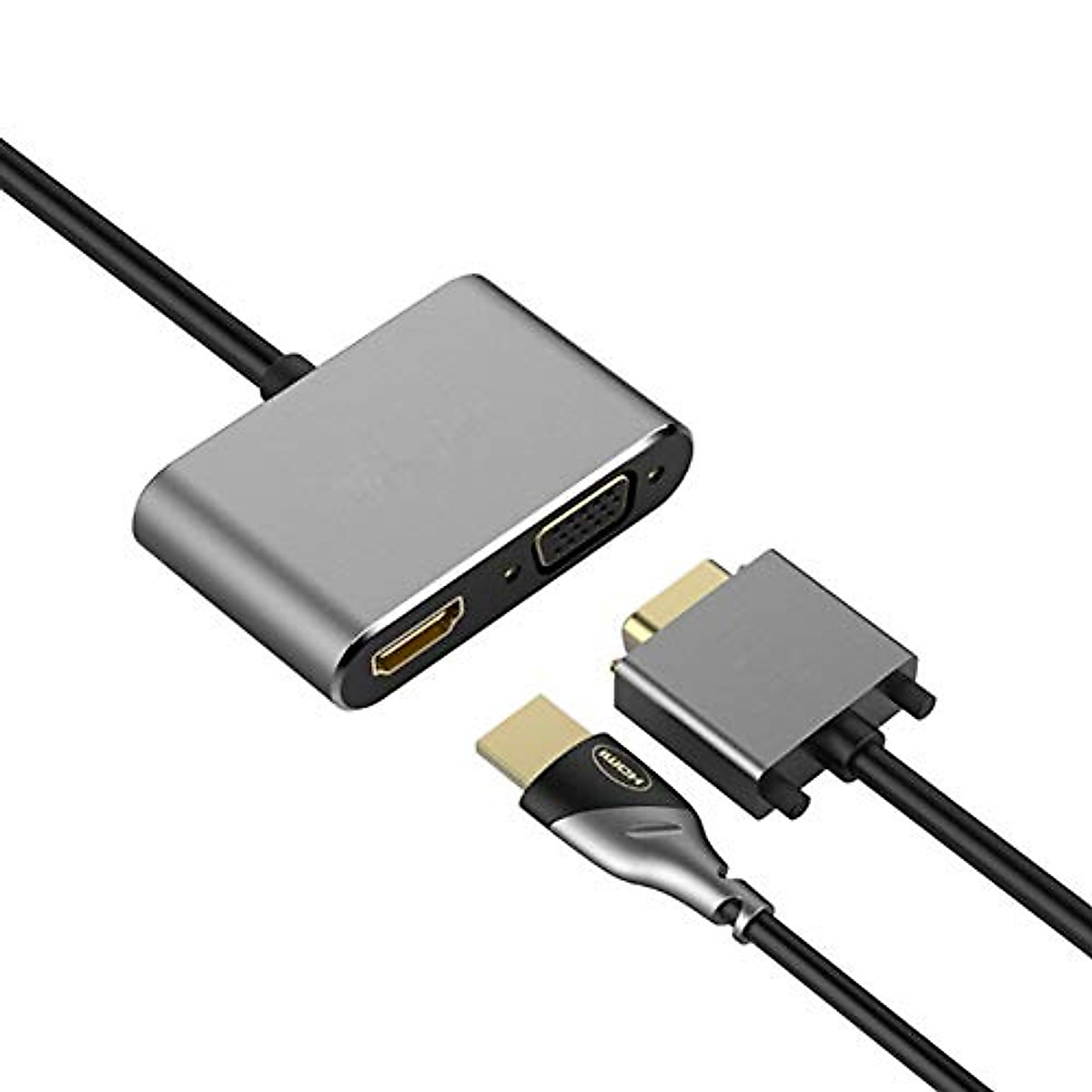 XUNMAIFHB Portable Docking Station,USB C 2-in-1 Type-c to hdmi vga Type C to HDMI HD Adapter Cable USB3.1 Fast Transmission