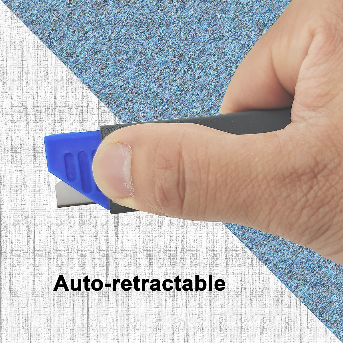 XW Handy Safety Box Cutters, Auto-retractable Razor Blade Carton Cutter for Opening Packages, 10-Pack