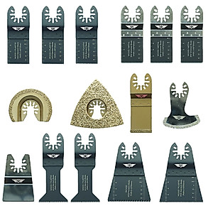 15 x TopsTools FAKA15 Fast Fit OMT Mix Blades for Dewalt Bosch Fein Makita Milwaukee Craftsman Chicago Ryobi Rockwell (HyperLock) Porter Cable Multi Tool Accessories