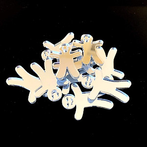 Super Cool Creations Gingerbread Man Shaped Crafting Mirrors, Set of 10, Many Colours, Shatterproof Acrylic, Bright Blue, Pack of 10 x 8cm
