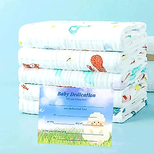 wootile Certificate Baby Dedication Card 8.26 x 11 Inch Baby Dedication Certificate with Baby Lamb Christening Baby Dedication Certificates for Church Gifts 24 Pack (Colorful)