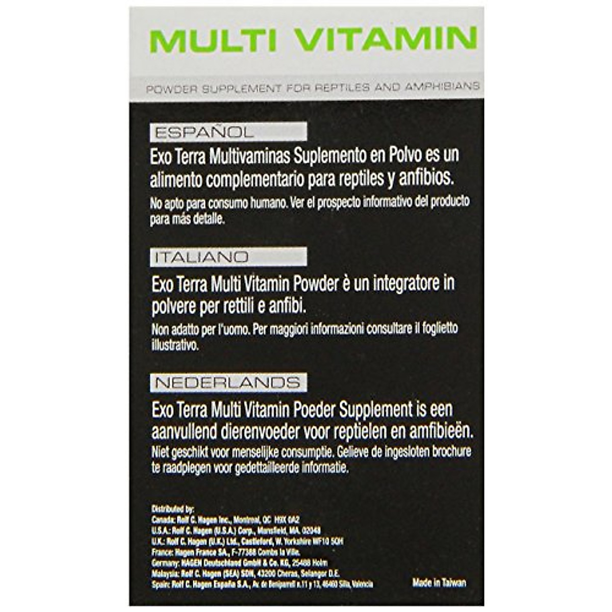 Exo Terra Multi Vitamin Powder Supplement for Reptiles and Amphibians, 1.1 Oz., PT 1860