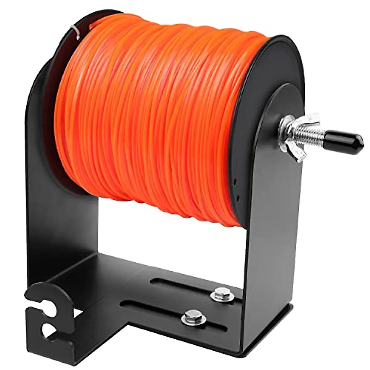 Glosaie Weed Wacker Commercial Trimmer Line Holder, with Mounting Hardware & Low Profile Steel Bracket Supports 3 & 5 Pound Spools Accessories, Black