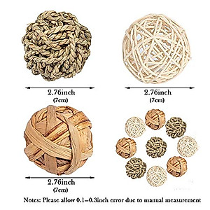 VCZONE Bunny Chew Toys, Rabbit Pet Tooth Chew Toys Organic Natural Apple Wood Grass Cake Ideal for Bunny, Chinchilla, Guinea Pigs, Hamsters Teeth Grinding (9 Pack)