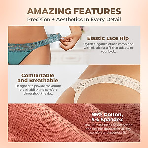shaperisfree Sexy Period Underwear, Leak Proof Period Thongs for Women, Cotton Absorbent Period Panties Lace Bikinis