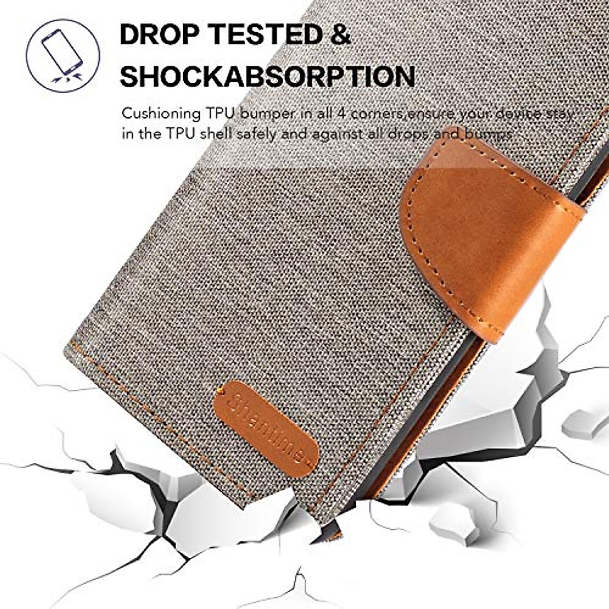 for Infinix Smart 5 Pro Case, Oxford Leather Wallet Case with Soft TPU Back Cover Magnet Flip Case for Infinix Smart 5 Pro (6.52”)
