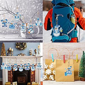 12Pcs Snowman Diamond Painting Keychains Snow Diamond Art Pendants Double Sided Full Drill Diamond Key Rings 5D Diamond Painting Kits for Winter Christmas Hanging Ornaments for DIY Crafts Home Decor