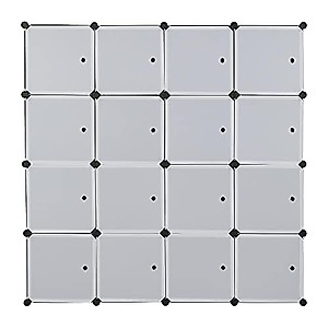 Kopokd Maximize Home Organization with Stackable Modular Shelving Closet Organizer - Plastic Storage Cubes with Hanging Rod and Wardrobe Cabinet Plus White Doors and Black Panels