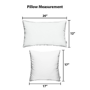 RSH DECOR: Sunbrella Lumbar & Square Pillows Set of 4 | 20" x 12" & 17" x 17" | Water and Fade-Resistant Performance Fabric | Outdoor Throw Pillows for Patio Furniture | Astoria Sunset