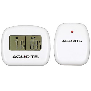 AcuRite 00782A2 Wireless Indoor/Outdoor Thermometer, Temperature,White, 0.4