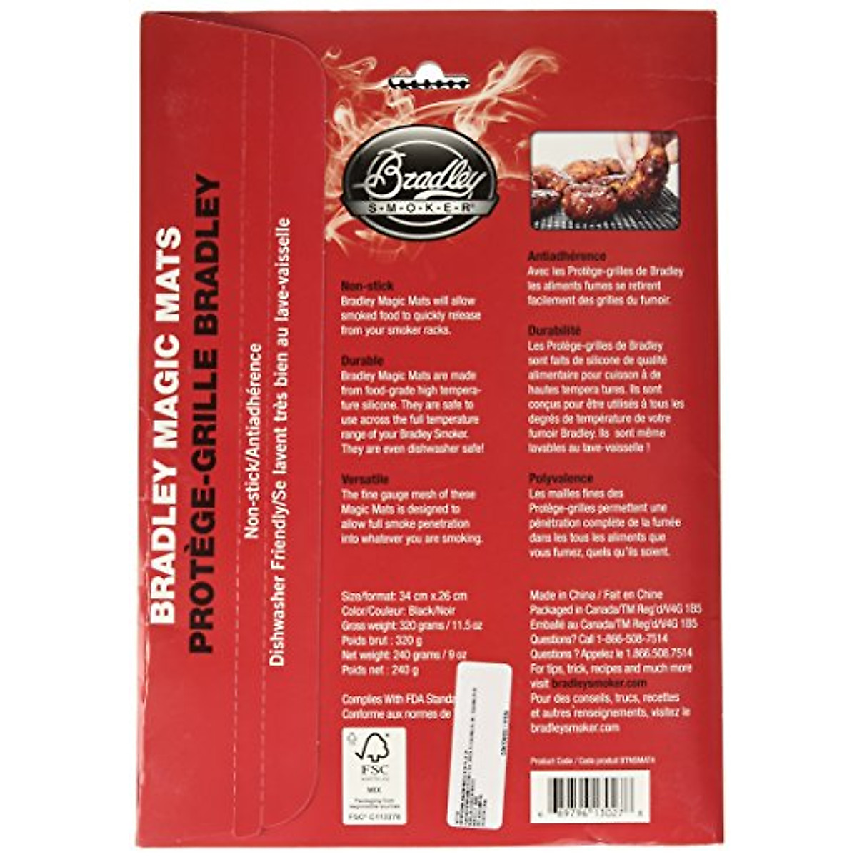 Bradley Smokers BTNSMAT4 4009920 Non-Stick Silicone Mat , Black