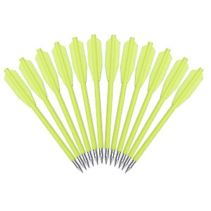Bow and arrow college Mini Crossbow Bolts Miniature Crossbows Arrows Yellow Plastic Body with Sharp Metal Point Tip(Pack of 12)