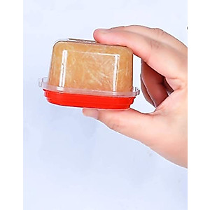 Mini Plastic Containers Multi Purpose Use Food Storage Containers, Condiment & Sauce Containers, Baby Food Storage & Lunch Box, Jewelry Beads Small Crafts Items Accessories (colored square 6)