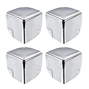uxcell Metal Box Corner Protectors Box Edge Guard Protector 50 X 50 X 50mm Silver Tone 4pcs for Table Corners and Desk Corners