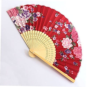MUSISALY 2pcs fans handheld mini fan hand held fan folding fan mini handheld fan hand fans for women fan mini handheld fans mini hand fan floral fan Japanese-style Miss flowers