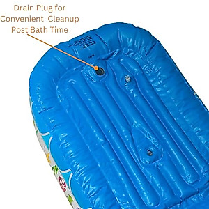 Mommy's Helper | Inflatable Under The Sea Baby Bathtub, Collapsible Safe Baby Bath Tub with Anti-Sliding Saddle Horn Seat, Must Have Travel Toddler Bath, Portable Bathtub Recommended Months 6 to 24