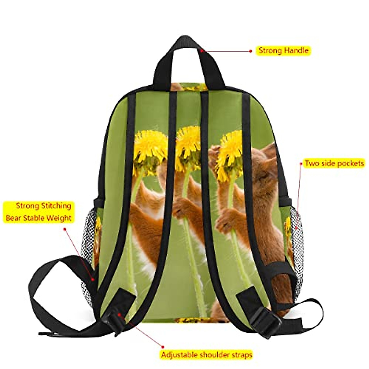 ZGONOHYE Girls Cute Mini Backpack Funny Squirrel Smelling Flowers Small Backpack School Bag Lightweight Preschool Backpacks Fashion Backpack Purse for Women Travel Bag Daypack for Girls Boys