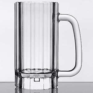 G.E.T. 00086-1-SAN-CL Shatter-Resistant Plastic Beer Mug / Stein, 16 Ounce, BPA Free (Set of 4)