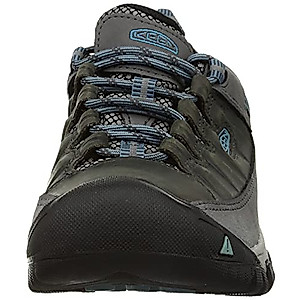 KEEN Women's Targhee 3 Low Height Waterproof Hiking Shoes, Magnet/Atlantic Blue, 7.5