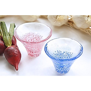 東洋佐々木ガラス Toyo Sasaki Glass G635-T72 Cold Sake Glass, Pair, Congratulations Cup, Mt. Fuji Cold Sake Cup, Made in Japan, Blue & Red, 1.2 fl oz (35 ml), Pack of 2